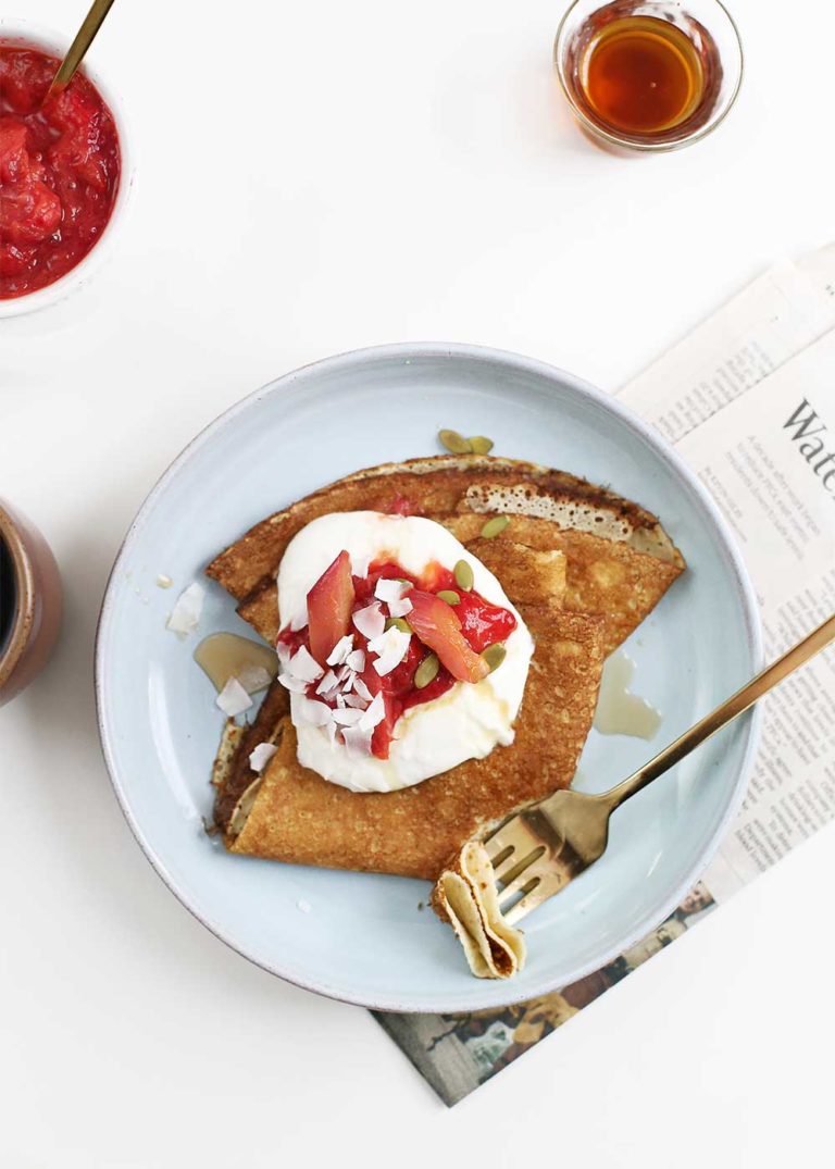 Stewed Rhubarb, Pancakes, and Ceramic Pans - The Faux Martha